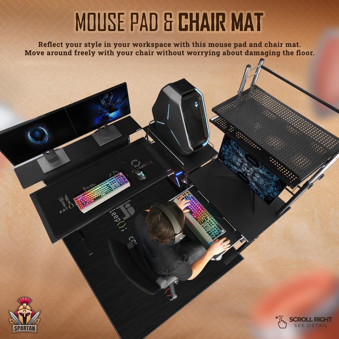 Eat Sleep Code Repeat Mouse Pad – Minimalist Programmer Desk Mat With ...