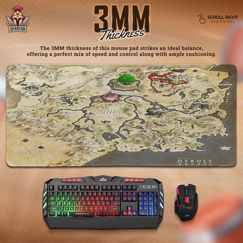 Zelda Hyrule Map Desk Mat: Breath of the Wild Gaming Decor - Etsy Australia