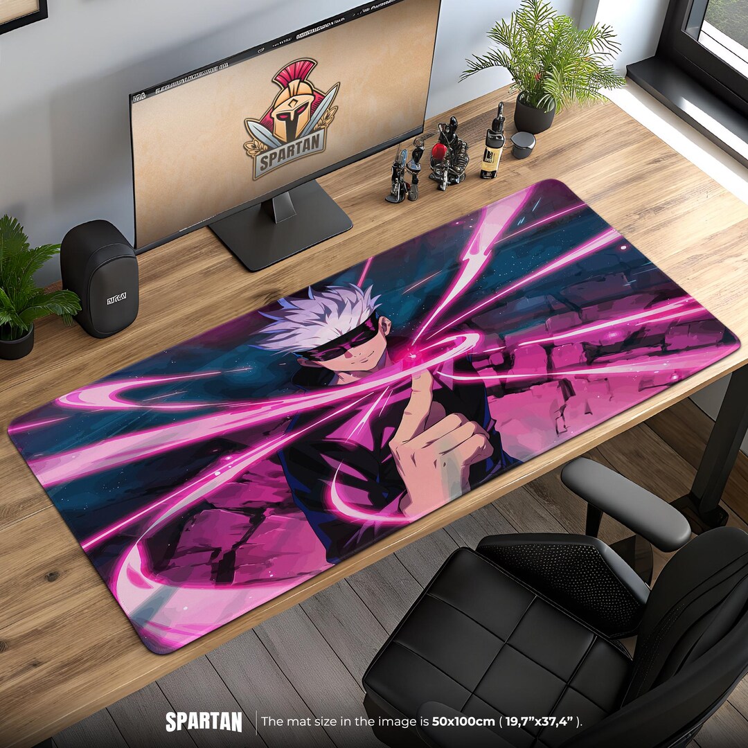 Gojo Satoru Desk Mat - Jujutsu Kaisen Mouse Pad With Purple Cursed ...