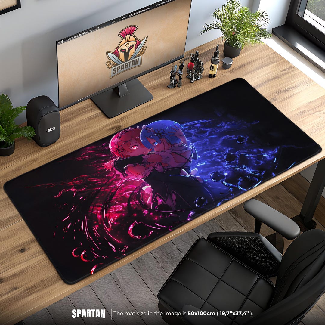 Rezero Rem and Ram Mouse Pad - Anime Sisters Hug Desk Mat, Rem Ram ...