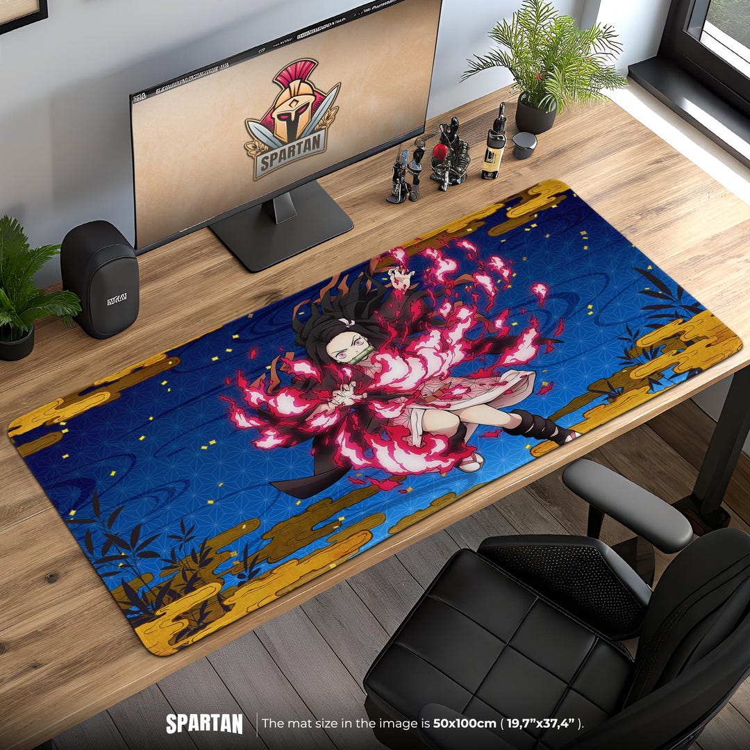 Nezuko Blood Demon Art Mouse Pad - Fierce Kimetsu No Yaiba Desk Mat ...