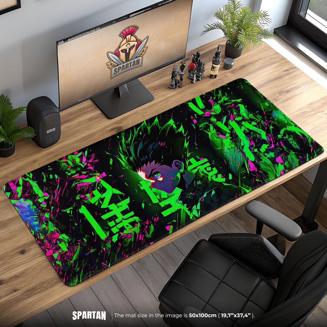 Gon Freecss Neon Desk Mat – Hunter X Hunter Anime Mouse Pad, Vibrant ...