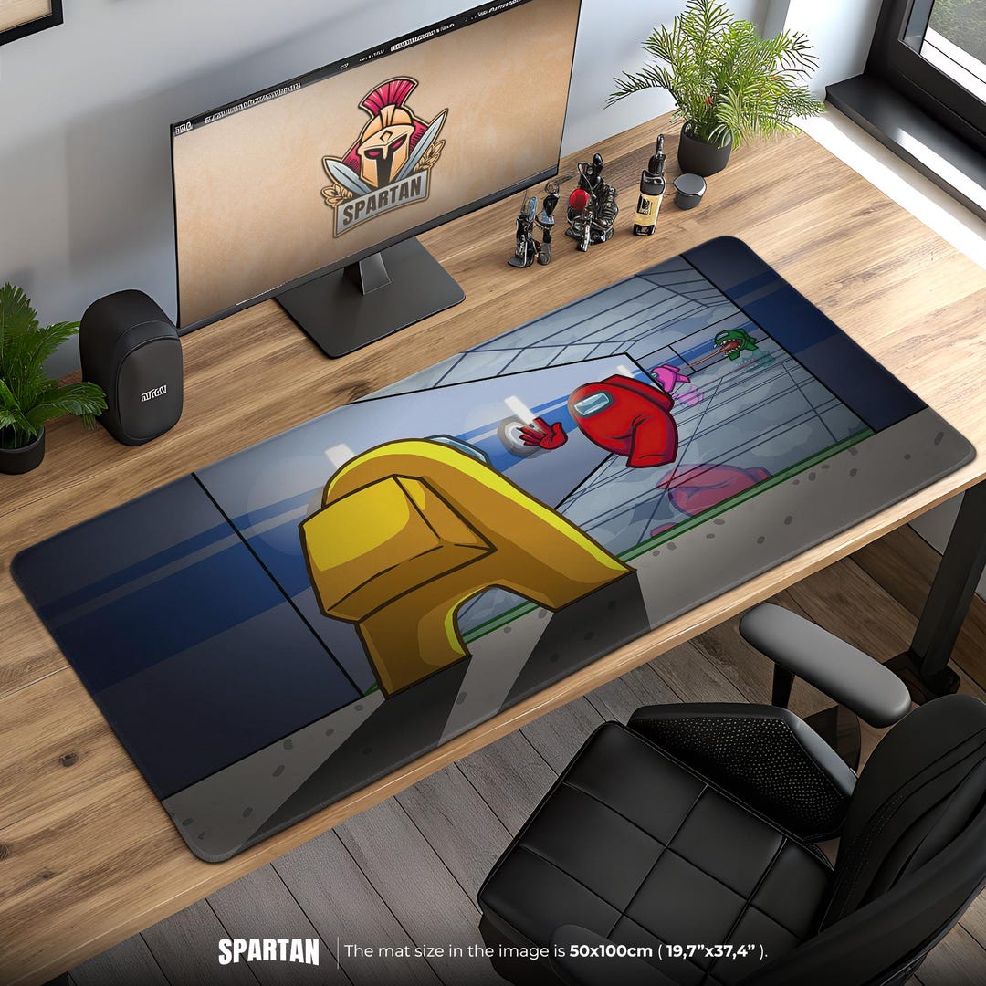Among Us Yellow A Sus Mouse Pad - Funny Gaming Desk Mat, Among Us ...