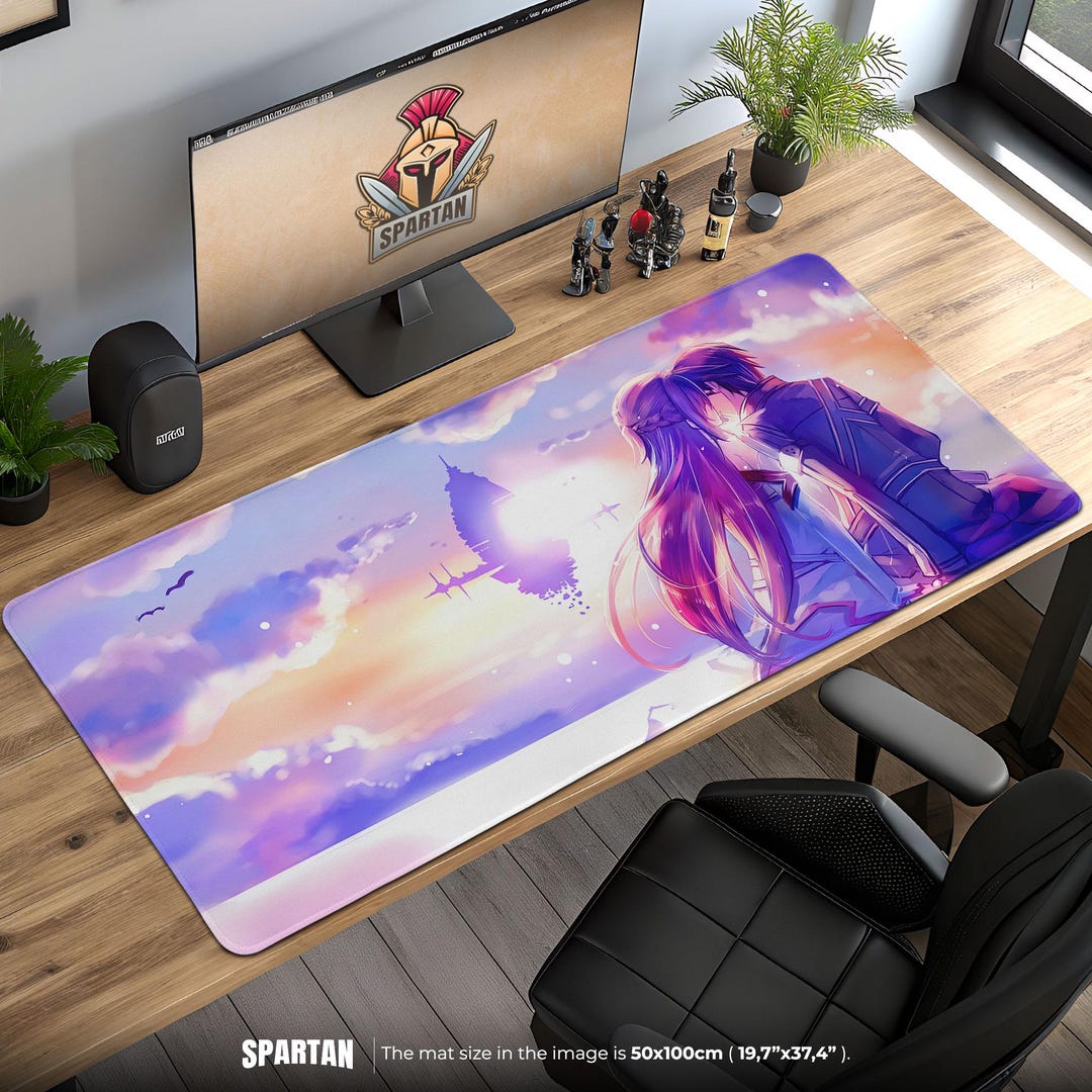 Sword Art Online Romance Mouse Pad - Kirito & Asuna Sunset Desk Mat ...