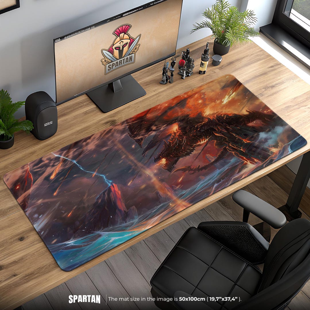 Molten Dragon Storm Mouse Pad - Deathwing Wow Desk Mat, Cataclysm ...