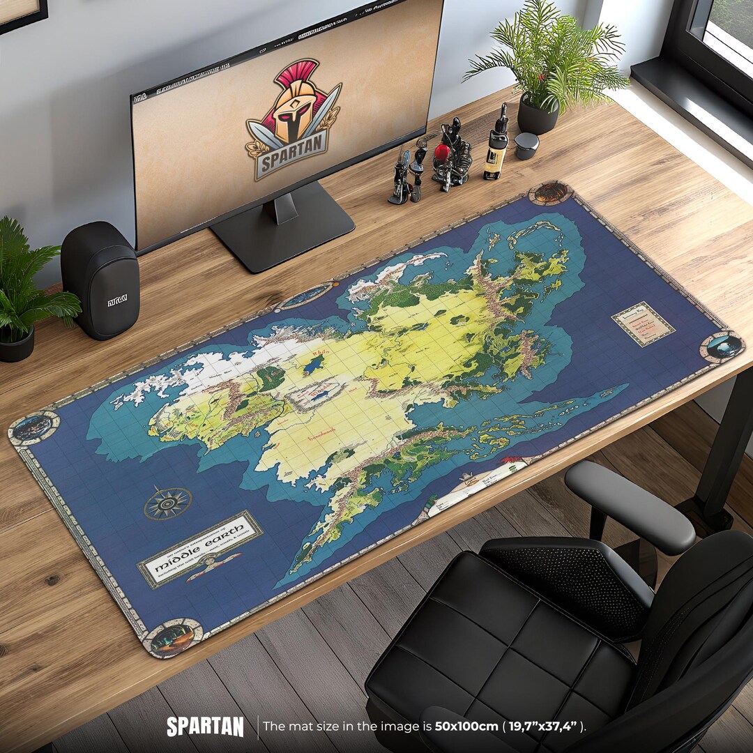 Mouse Pad Mapa Vintage da Terra Média - Tapete de Mesa para Jogos ...