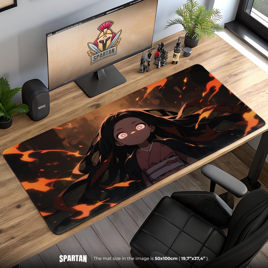 Nezuko Demon Form Mouse Pad – Fiery Anime Design From Demon Slayer ...