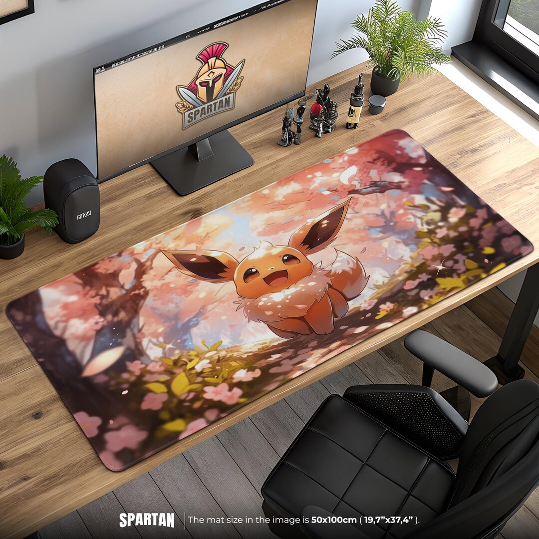Eevee Cherry Blossom Mouse Pad – Cute Pokémon Gaming Desk Mat for Cozy ...