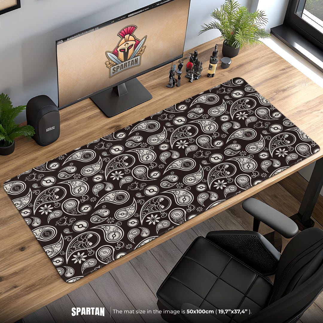 Pokémon Paisley Mouse Pad - Black and White Poké Ball Bandana Style ...