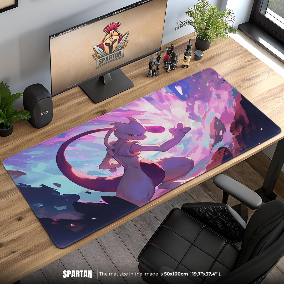 Mewtwo Pokemon Mouse Pad - Legendary Gaming Desk Mat Anime Mousepad ...