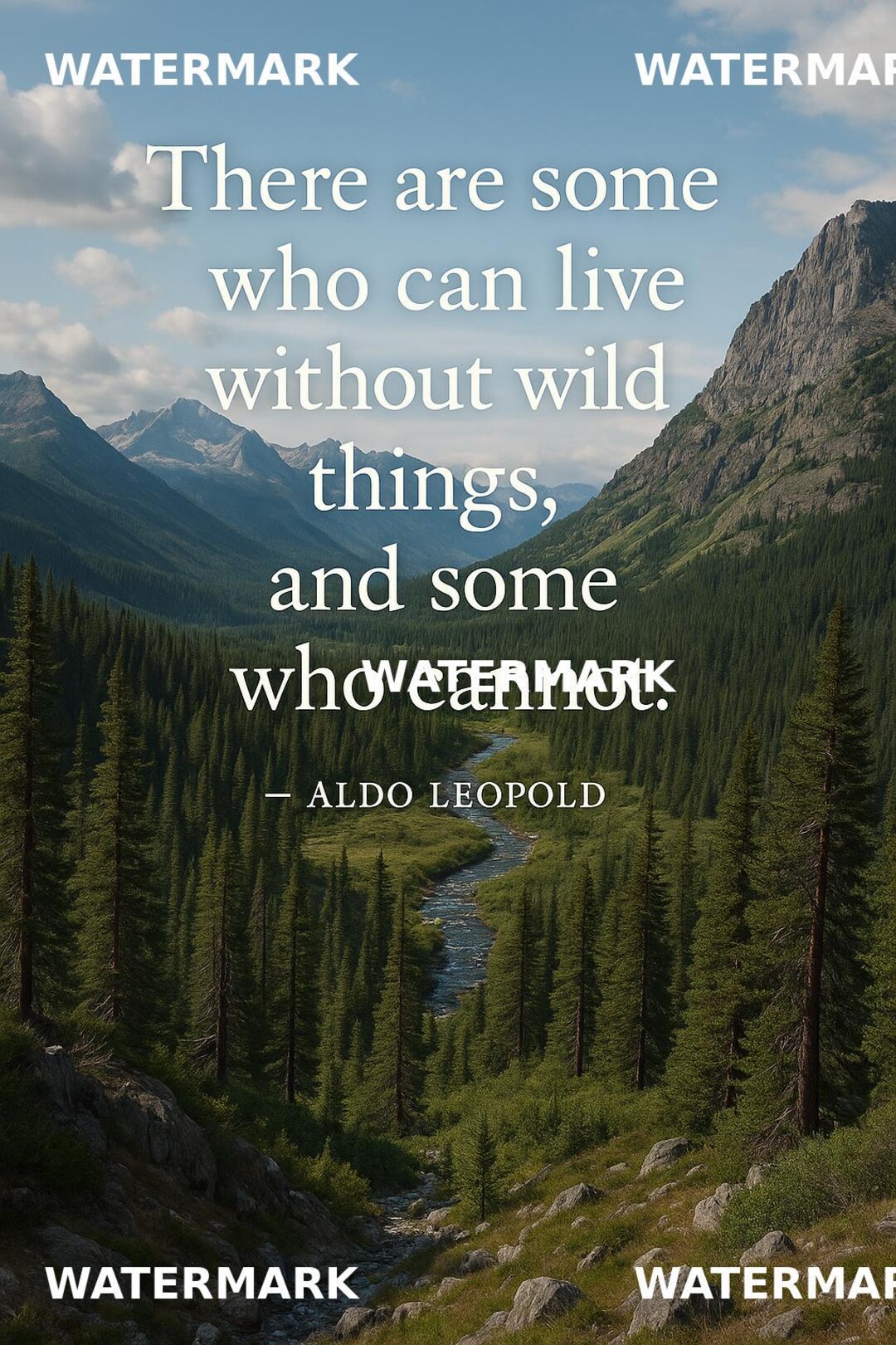Wild Things Wilderness Quote Wall Art – Aldo Leopold Printable – Rustic ...
