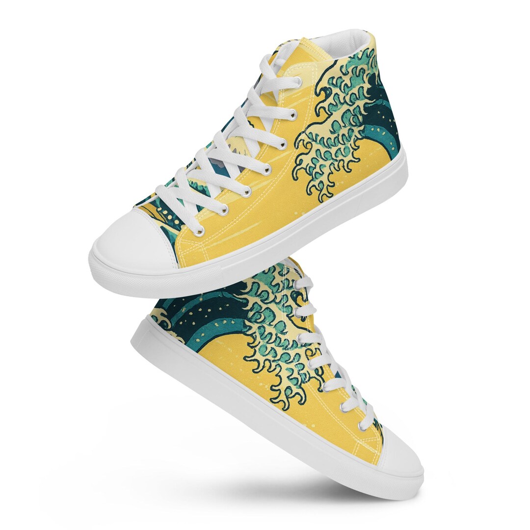 Custom Converse "great Wave" – Hokusai-inspired Japanese Art – Hand ...