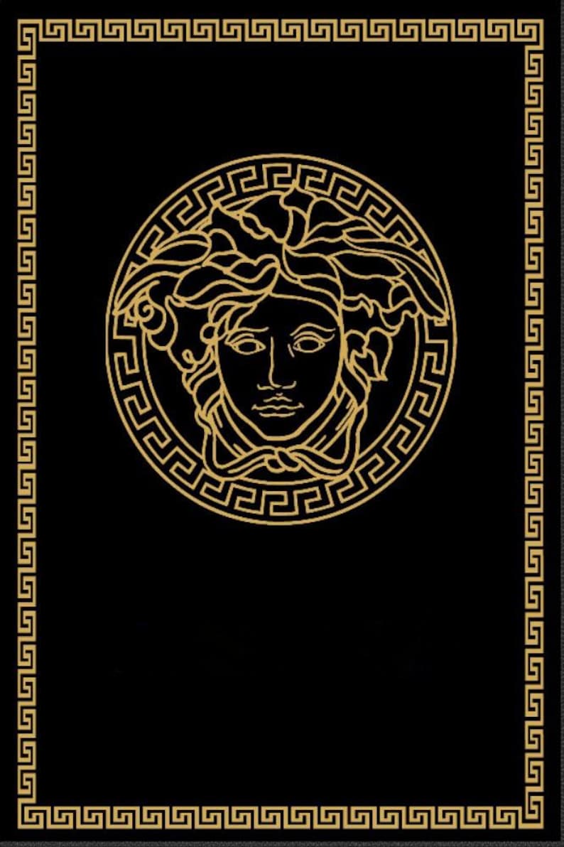 Medusa Bath Mat – Luxury Black & Gold Non-slip Rug, Bathroom Floor ...