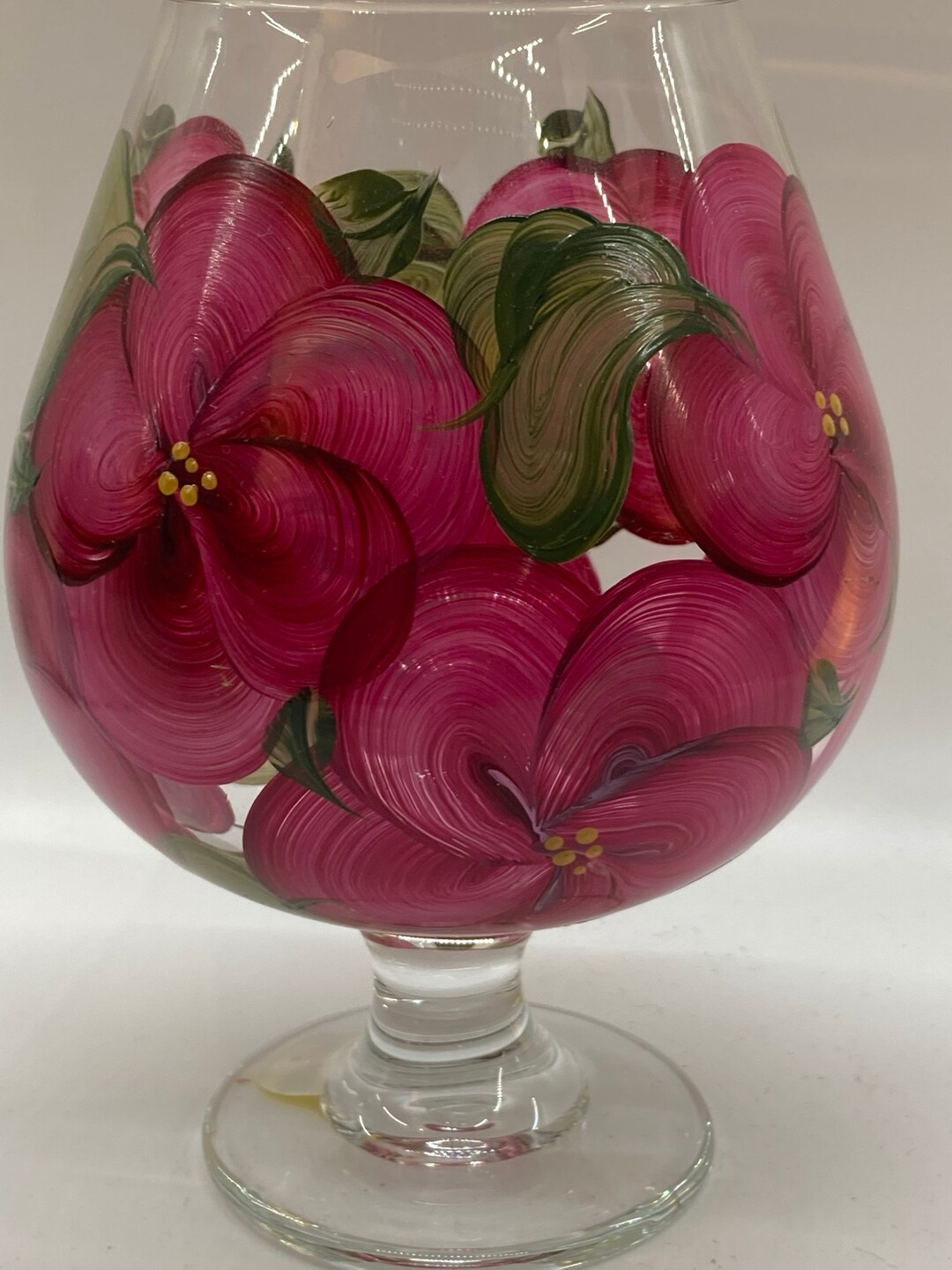 Hand Painted Glass Snifter Tealight Island Golded Berry - Etsy