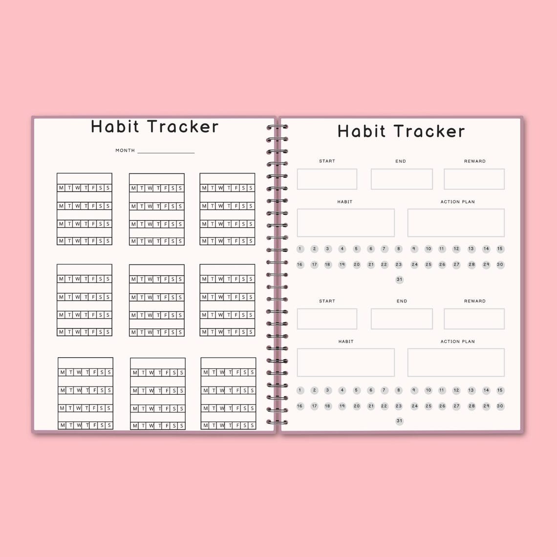 Habit Tracker Printable, Goal Planner, Self-care Tool (PDF File) - Etsy ...