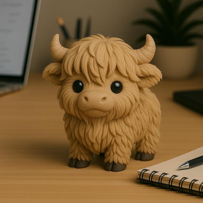 Highland Cow STL – Cute Kawaii Highland Cow 3D Print File – Printable ...
