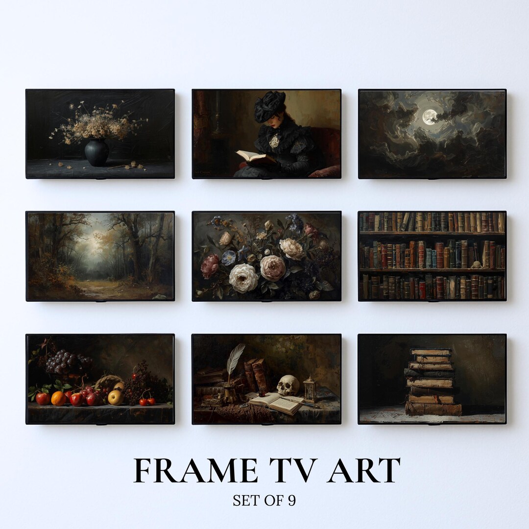 Dark Academia Bundle Frame Tv Art Moody Vintage Paintings Set for ...