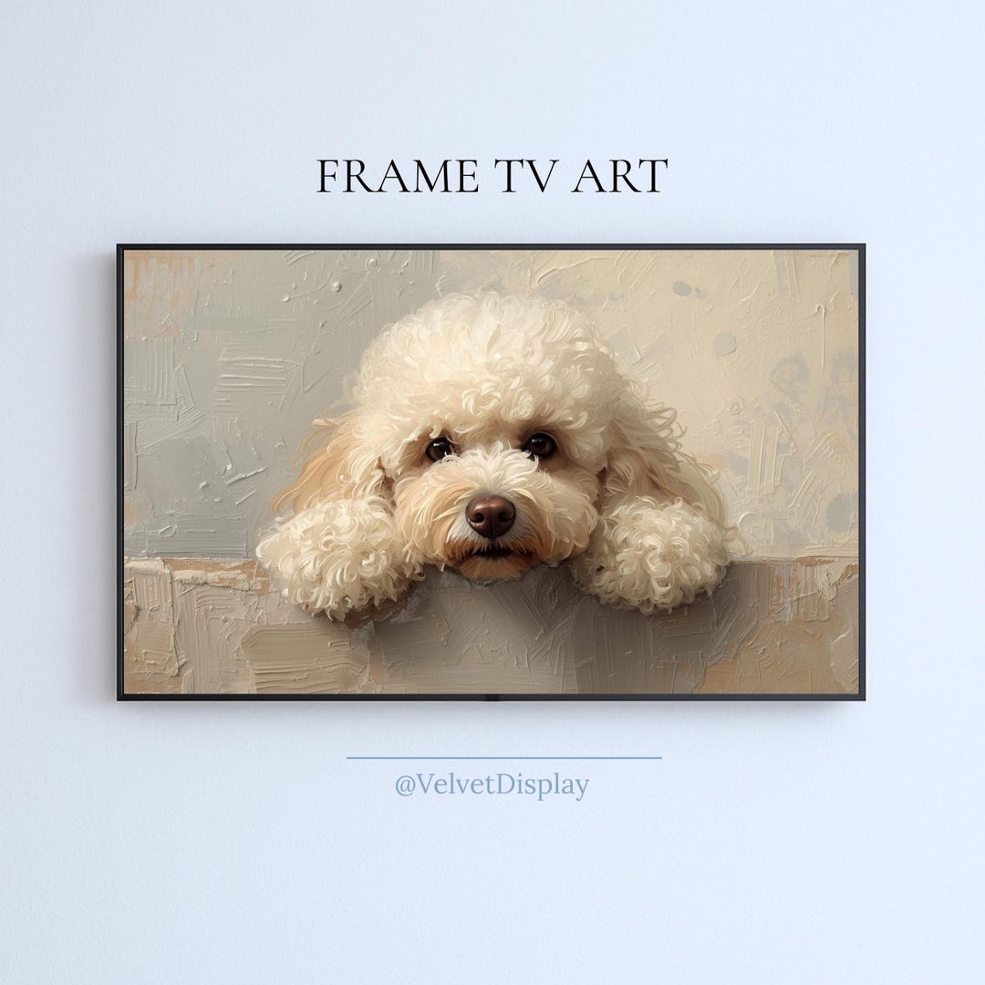 Vintage Poodle Dog Painting Frame Tv Art Samsung Smart TV Digital ...
