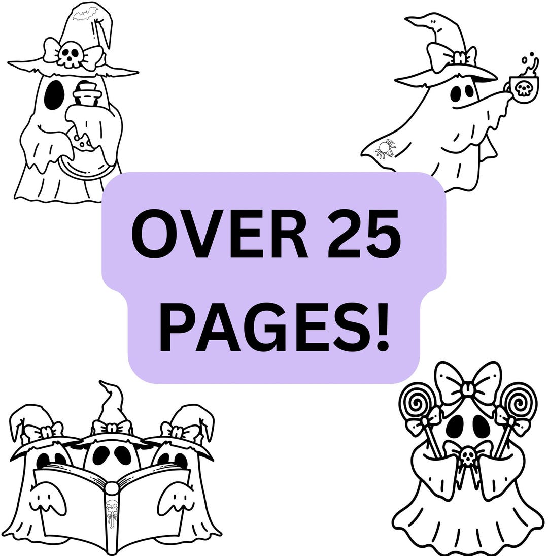 Cute Ghosts Colouring Book | 25 Pages of Adorable Spooky Fun ...