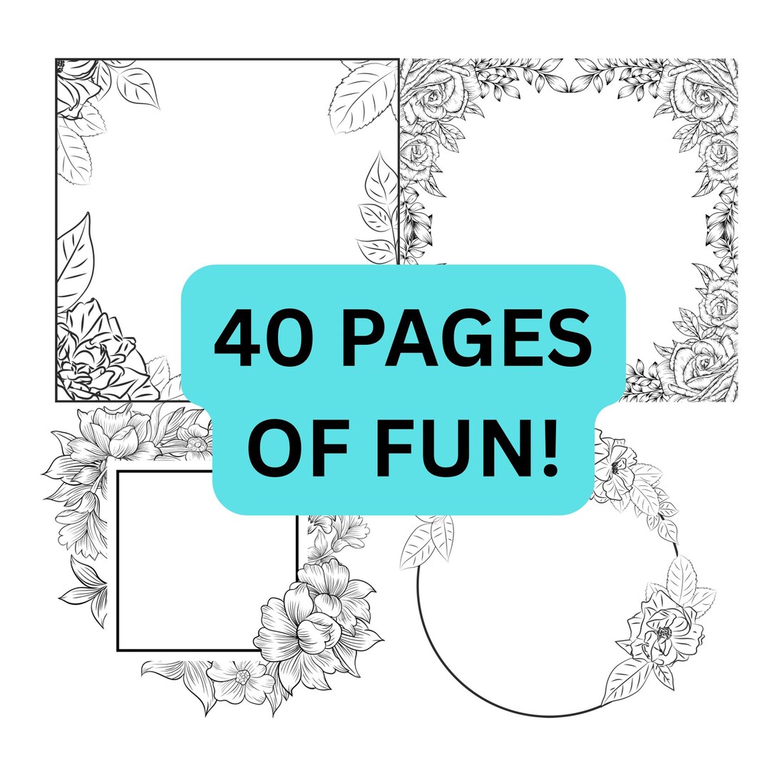 Cute Borders Colouring Book | 40 Pages of Decorative Borders ...