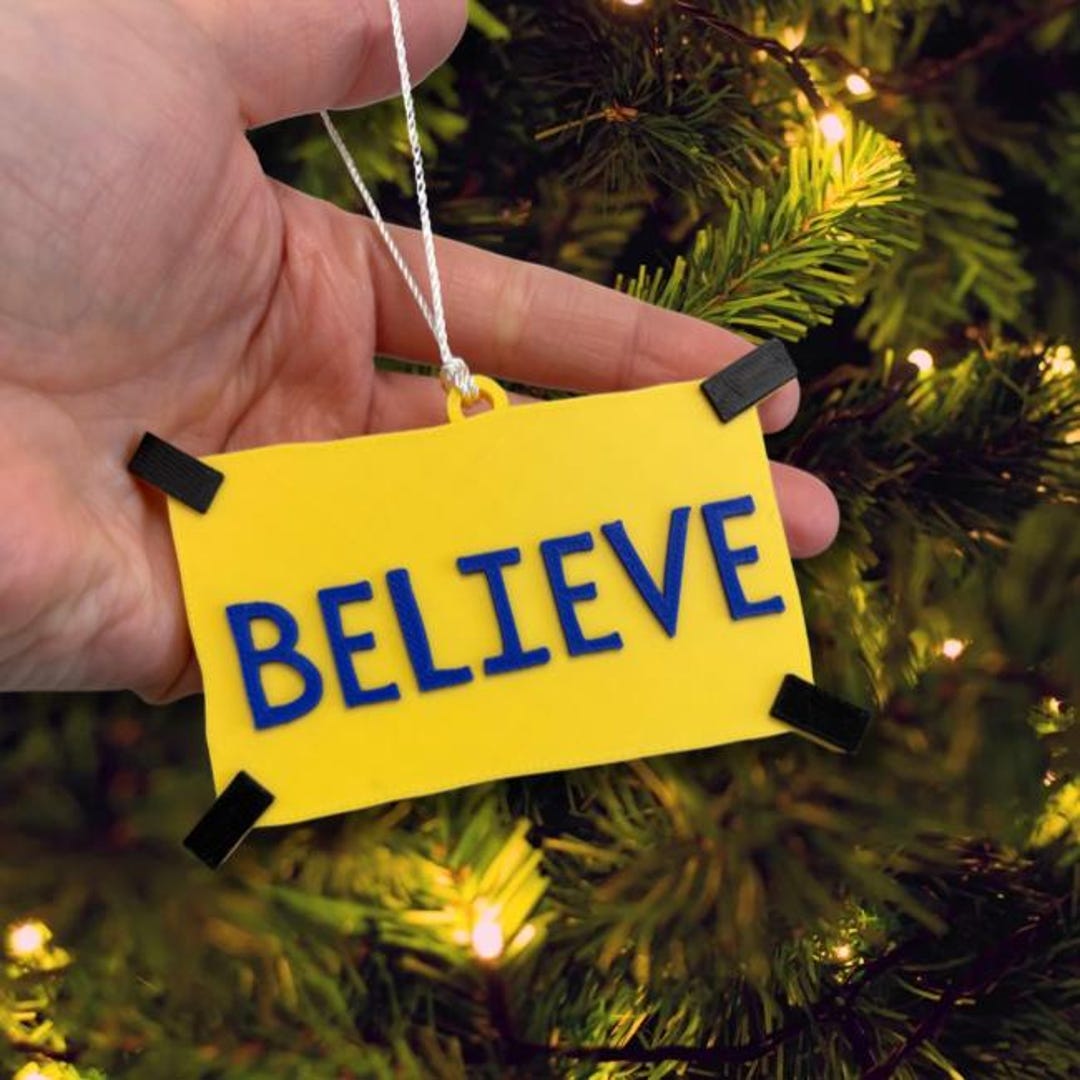 Inspirational Believe Poster Ornament - Sports Locker Room Style - Etsy