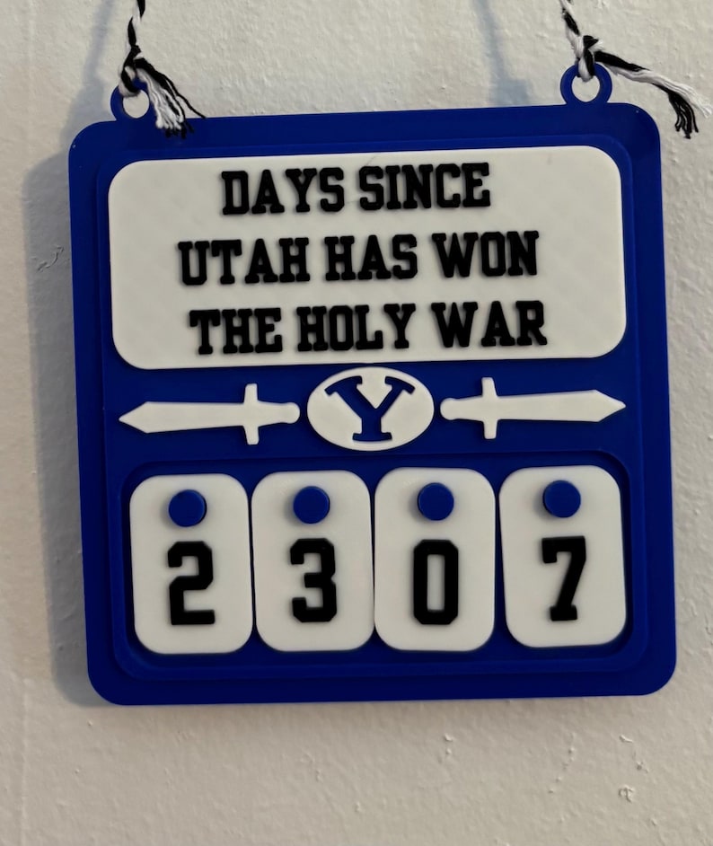 Utah College Football Rivalry Holy War Days Counter - Etsy