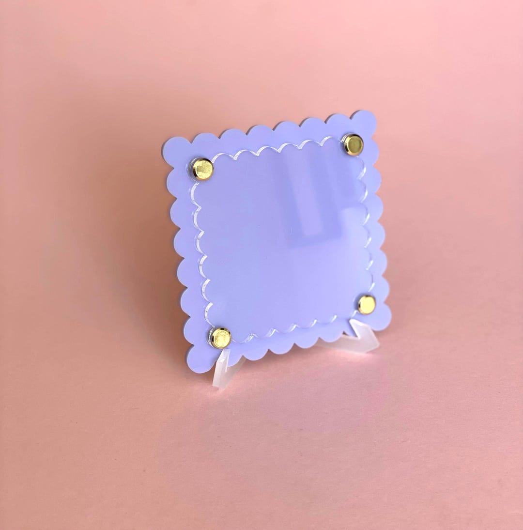 Acrylic Scalloped Edge Square Photo Frame - Etsy
