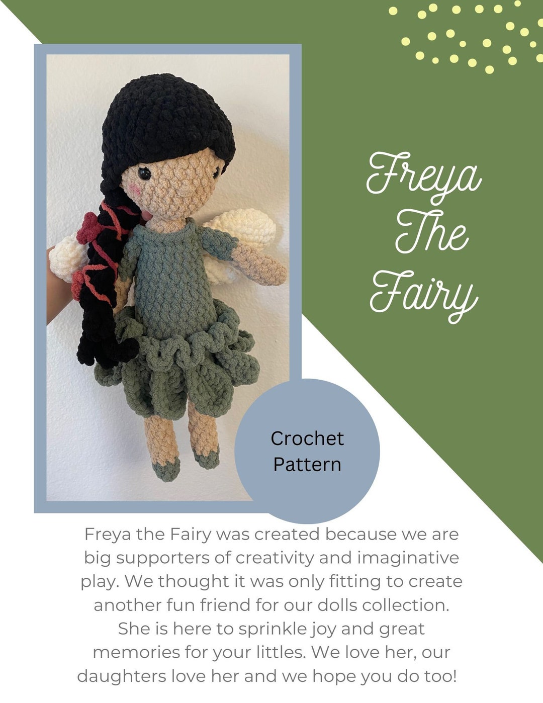 Crochet Fairy, Pattern, Freya the Fairy PDF, Crochet Doll, Fairy ...