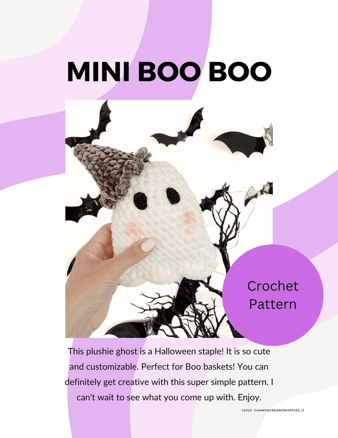Crochet Mini Boo Boo Ghost Pattern (PDF Download) - Etsy