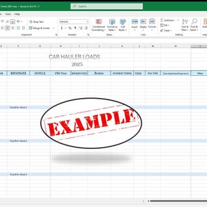 DIGITAL Car Hauler Excel Template | Vehicle Transport Log | Auto ...