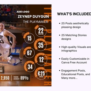 Basketball Social Media Templates: Game Day Instagram Posts (canva ...