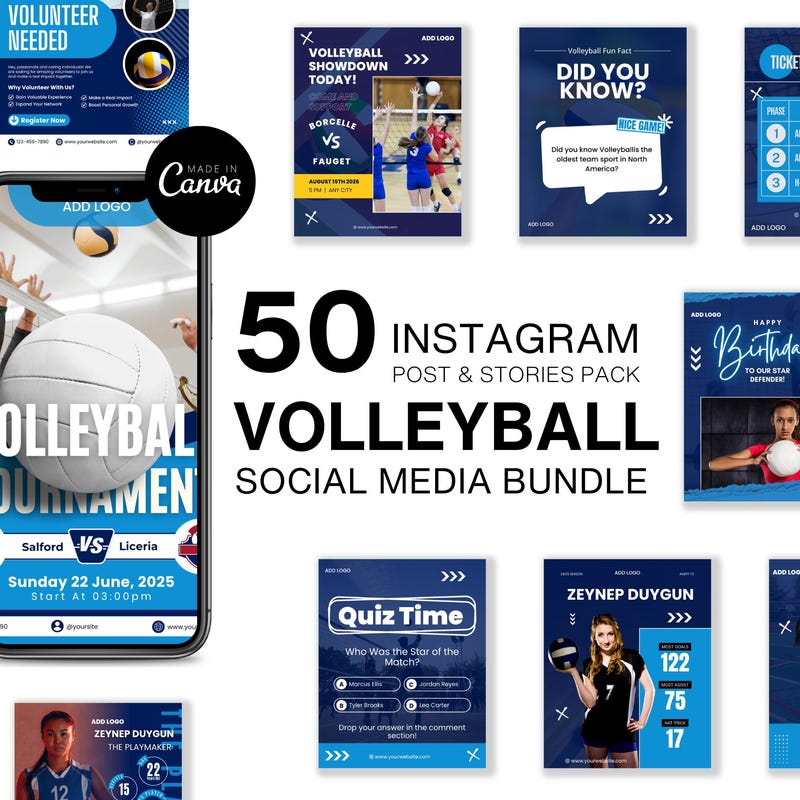 Volleyball Instagram Post - Etsy UK