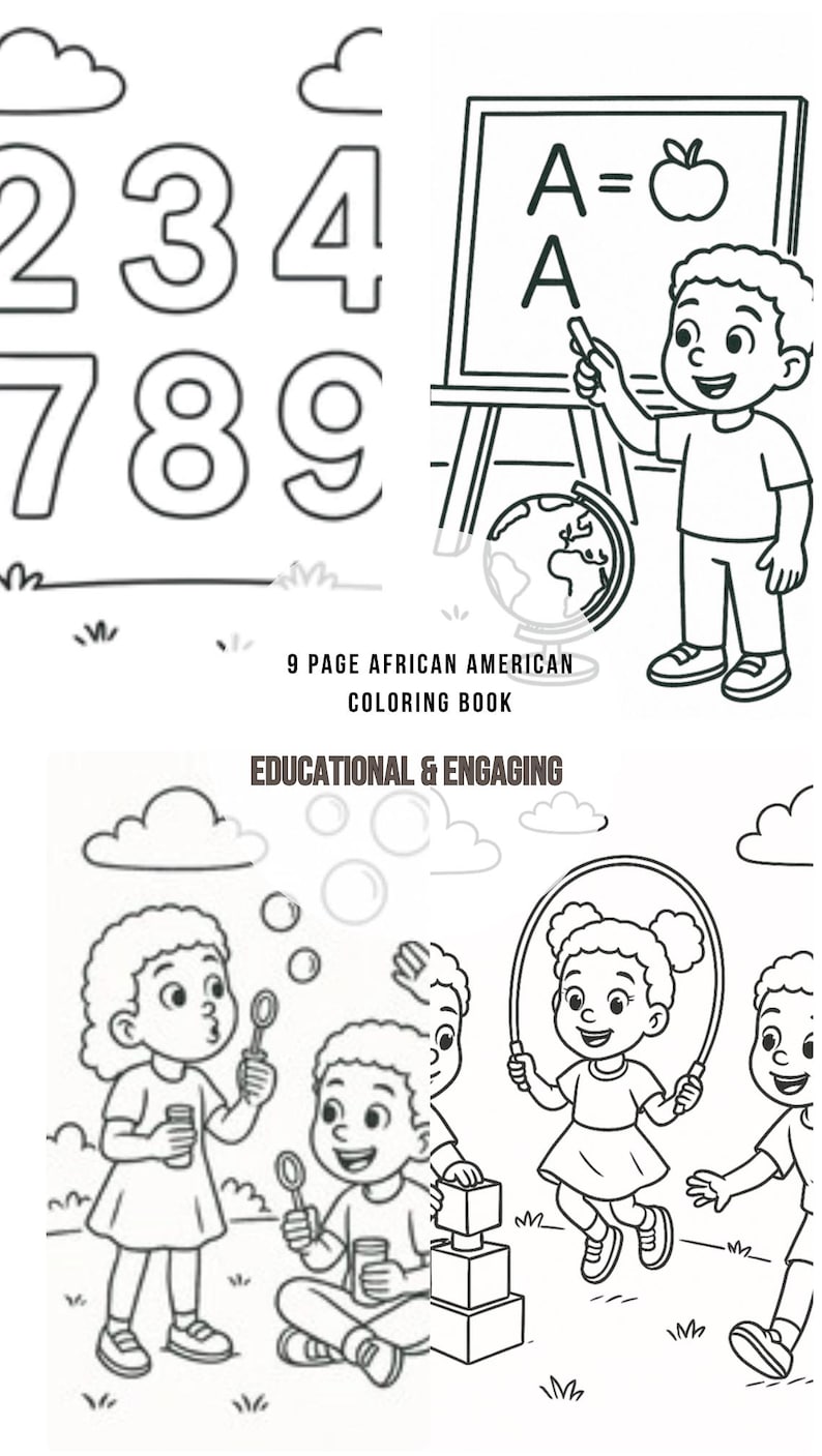 African American Children’s Coloring Book - Etsy