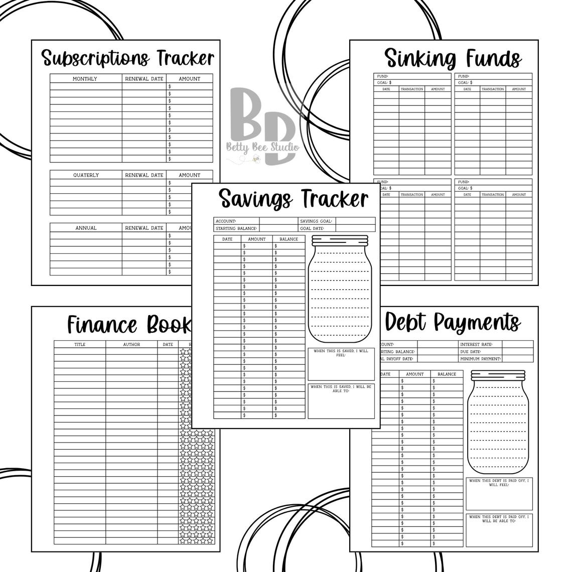 Printable Budget Planner Bundle PDF - Etsy