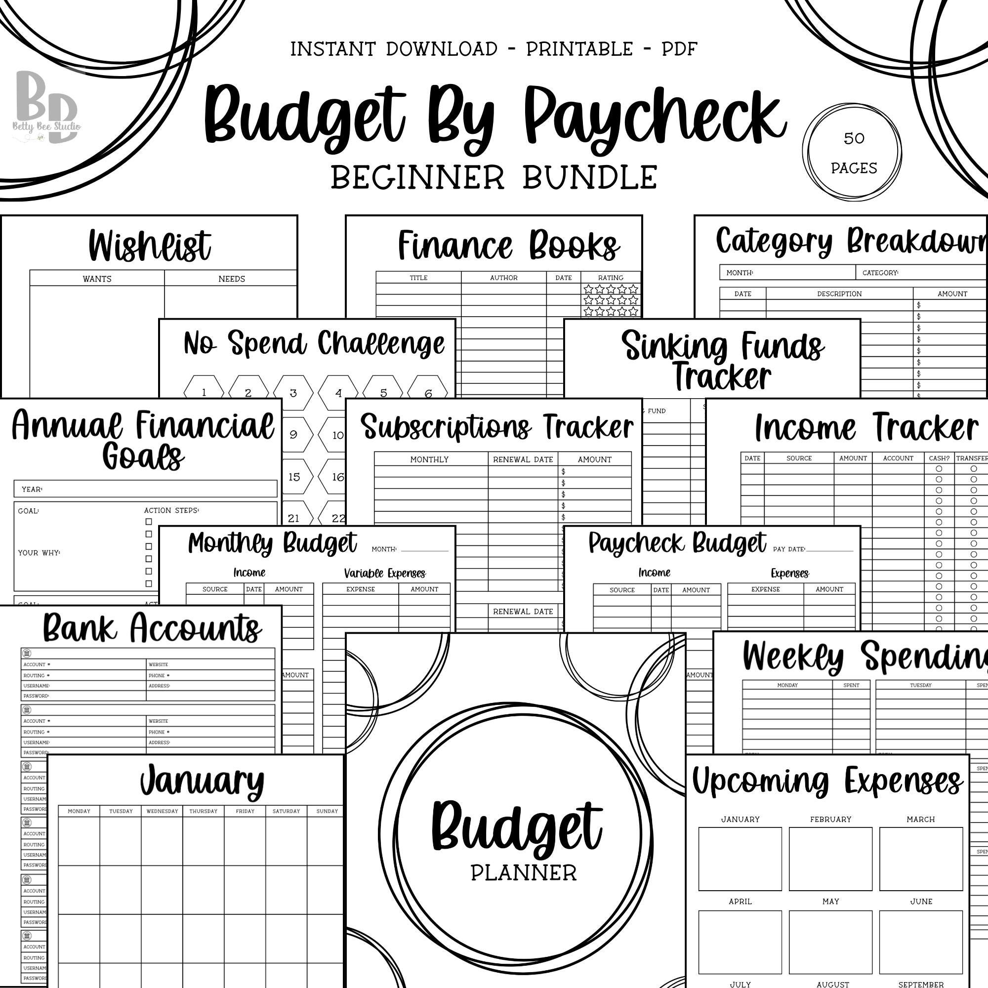 Printable Budget Planner Bundle PDF - Etsy