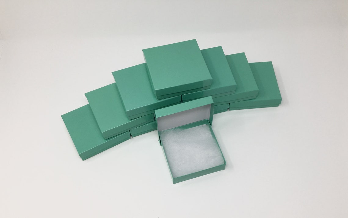 100 Pack Teal Blue Boxes 3.5 X 3.5 X 1 In // ECONOMY SIZE // - Etsy