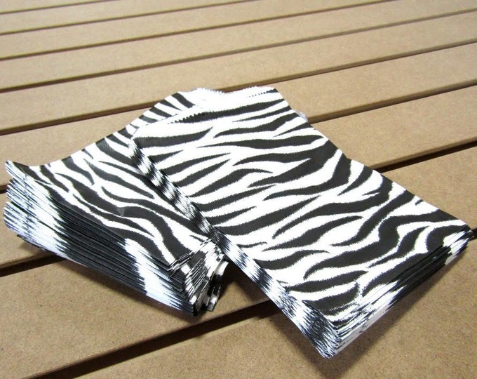 100 Pack Zebra Print Sacks 5 X 7 In/ Zebra Print Paper Bags - Etsy