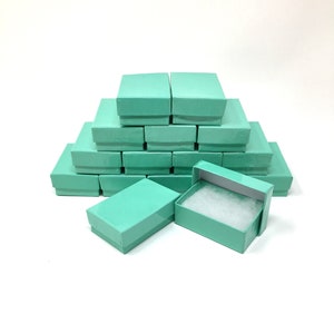 100 Pack - Teal Blue (2.5 X 1.5 X 1 In.) Cotton Filled Boxes - Etsy