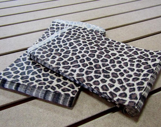 100 Pack Leopard Print Merchandise Bags (6 X 9 In) / Leopard Print ...