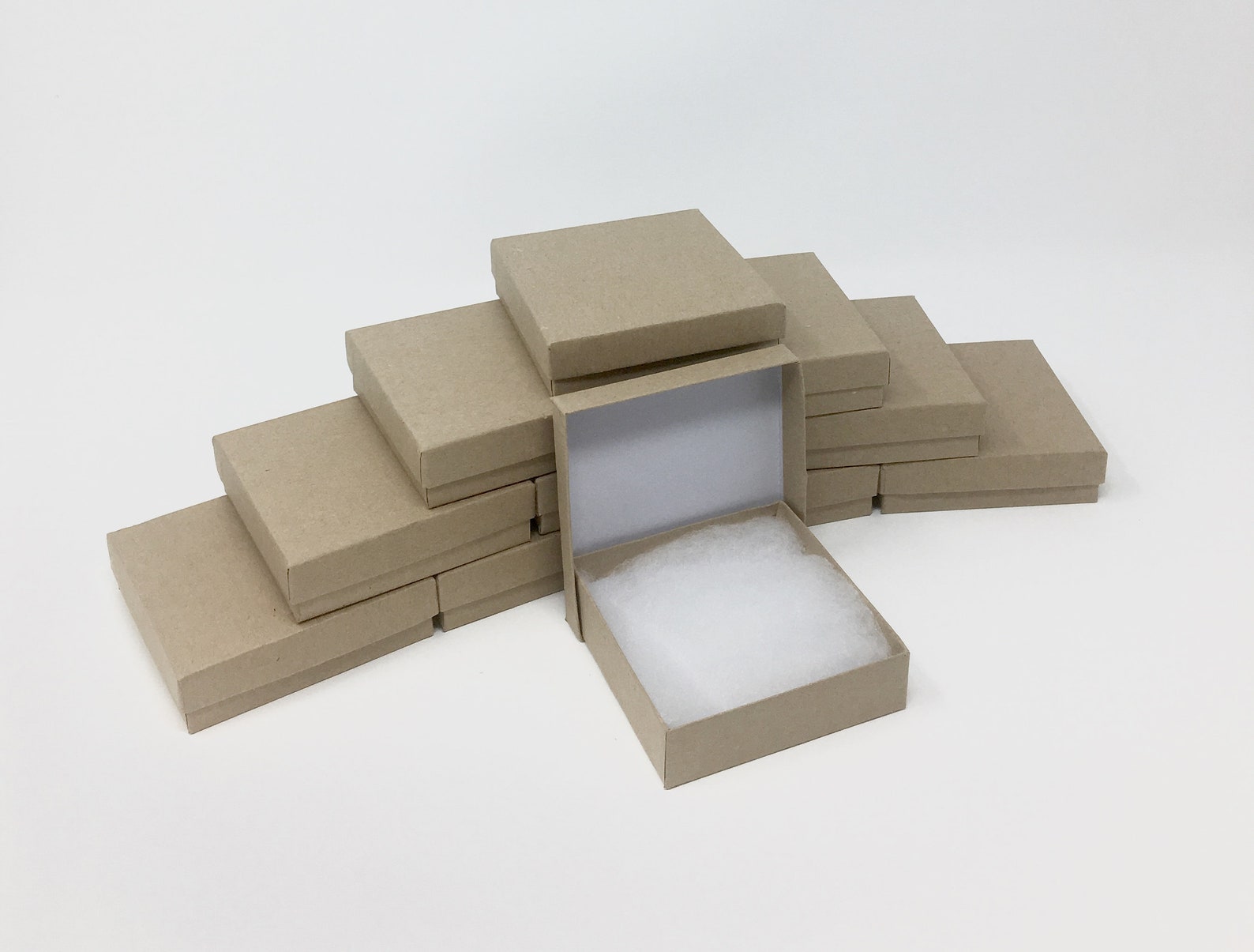 Kraft Boxes - 20 Count (3.5 X 3.5 X 1) Square Cotton-filled Boxes - Etsy