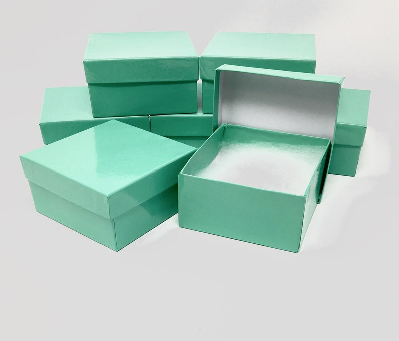 10 Pack Teal Blue Boxes 3.75 x 3.75 x 2 in. | Etsy
