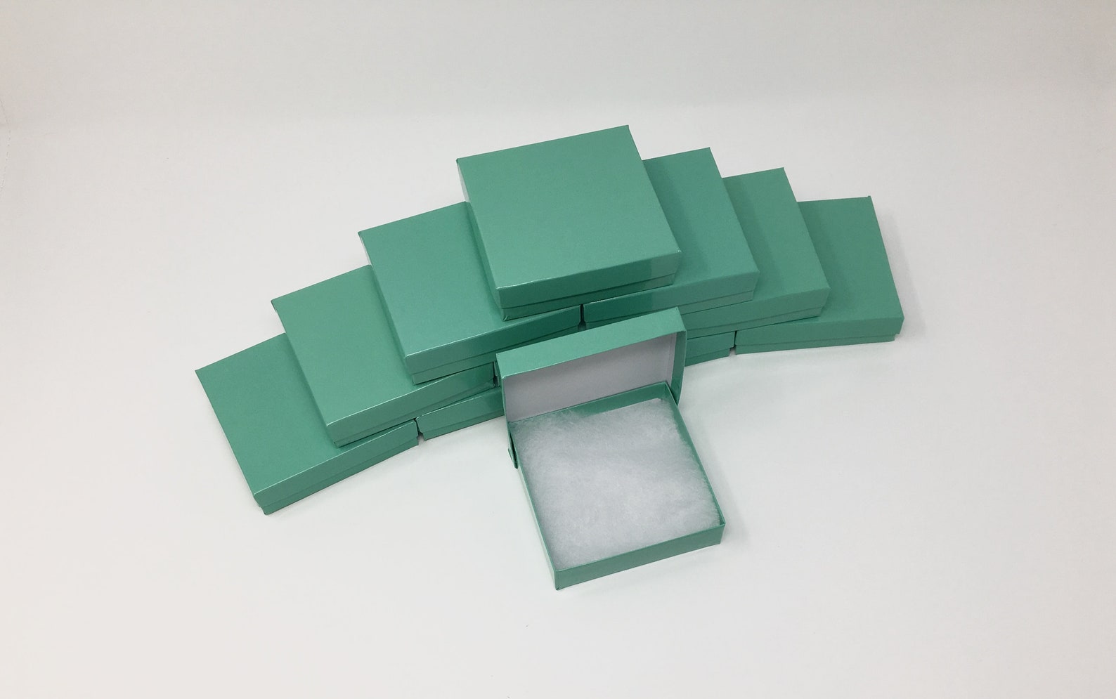 Teal Blue Boxes - 20-count (3.5 X 3.5 X 1 In.) Square Cotton Filled ...