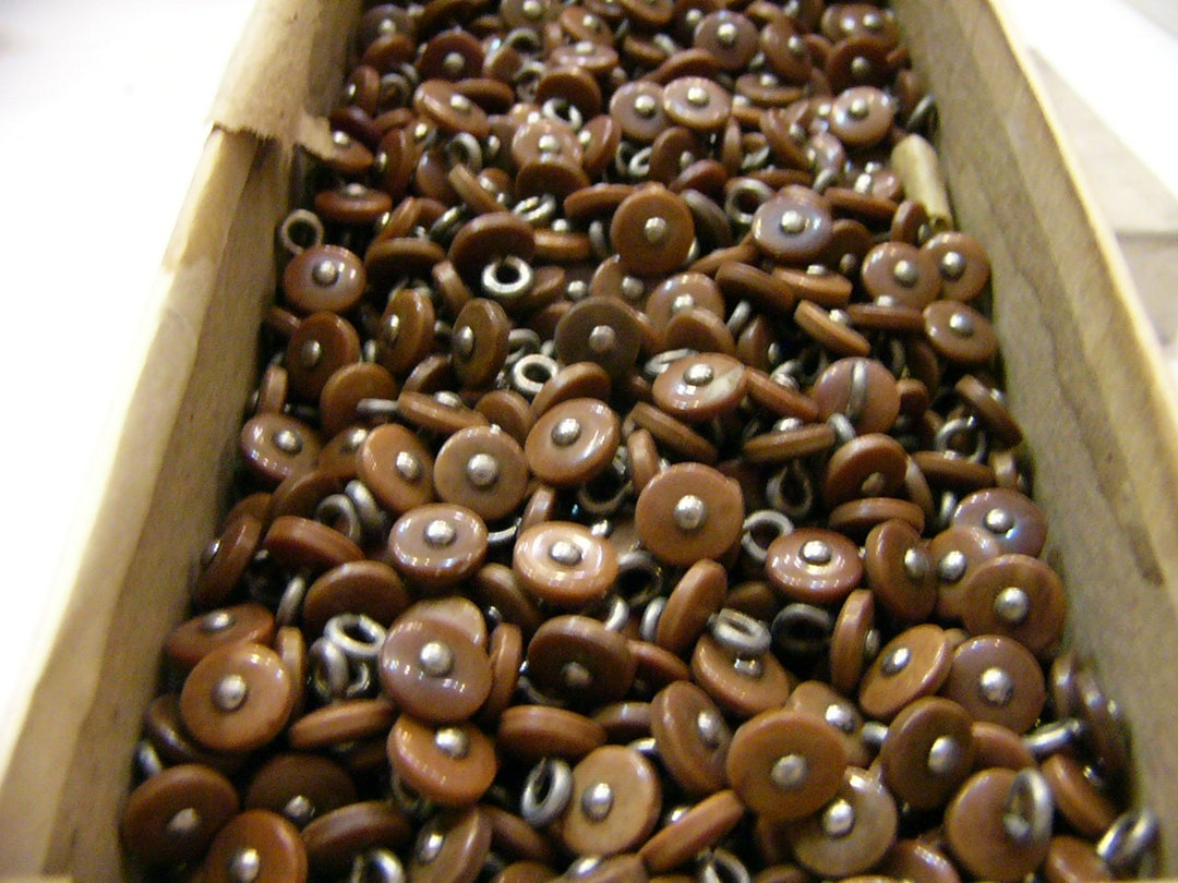 Antique Vintage Victorian Tan Colored Boot Buttons With Silver Eye - Etsy