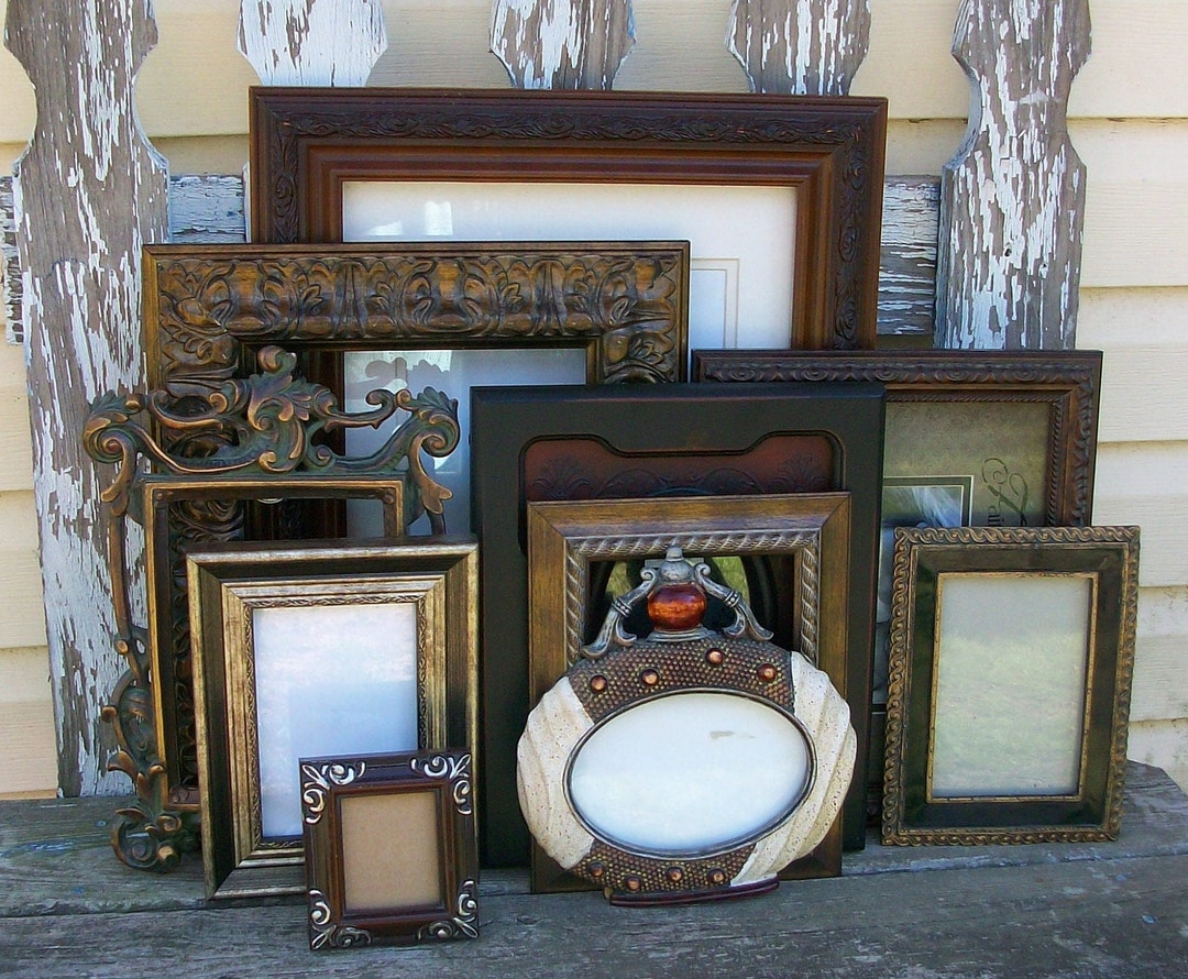 Set of 10 New & Vintage Ornate Shades of Brown Maroon Gold Black ...