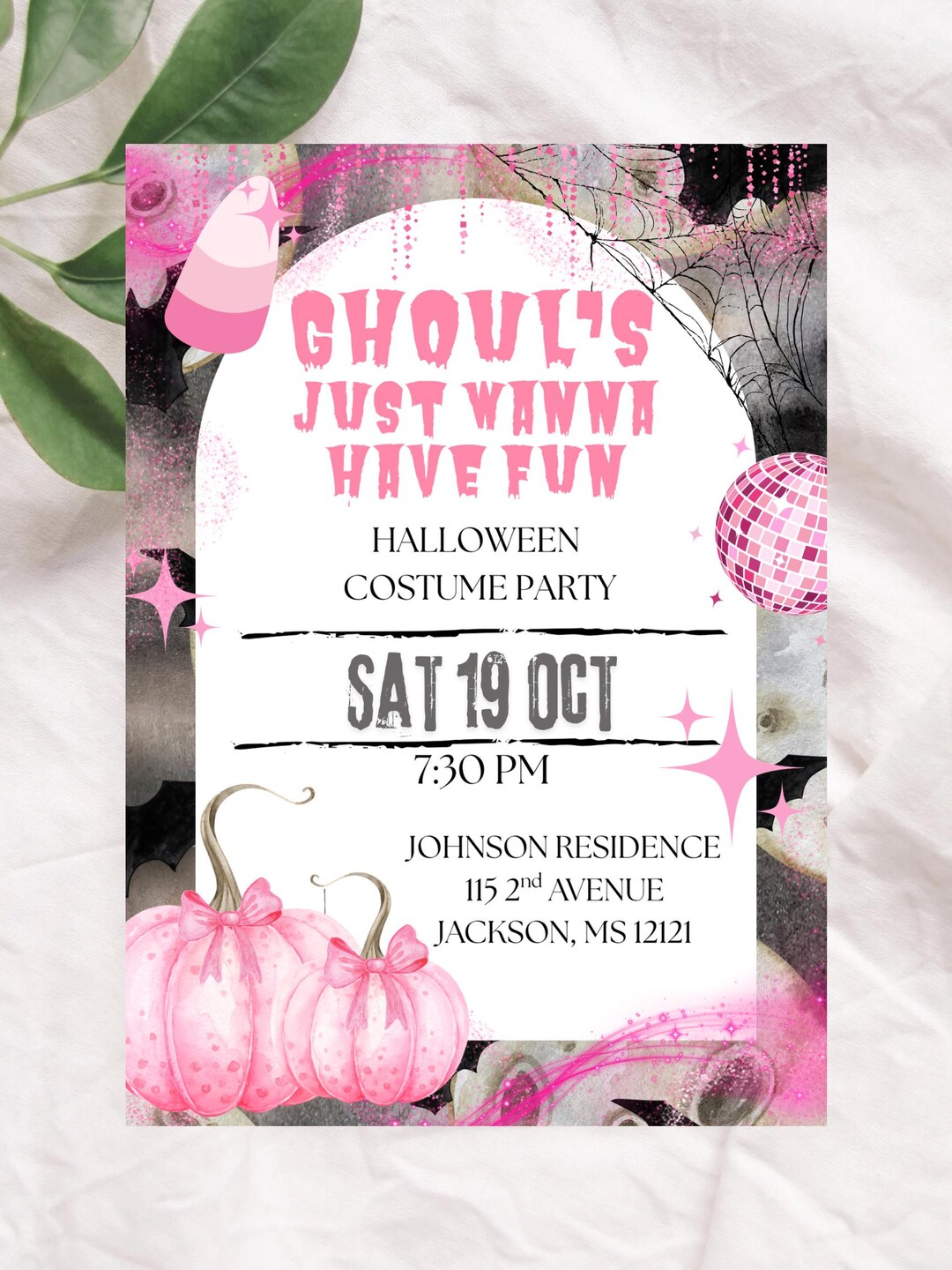 Ghouls Just Wanna Have Fun Halloween Invitation - Pink Pumpkin Party ...