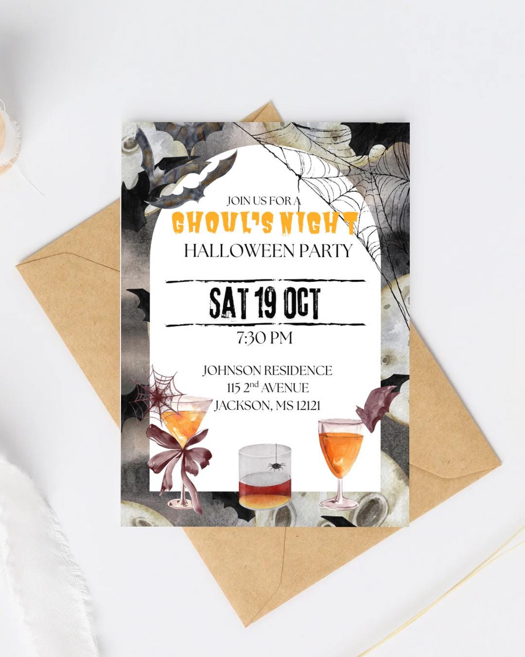 Ghouls Night Halloween Party Invitation - Spooky Cocktail Party ...