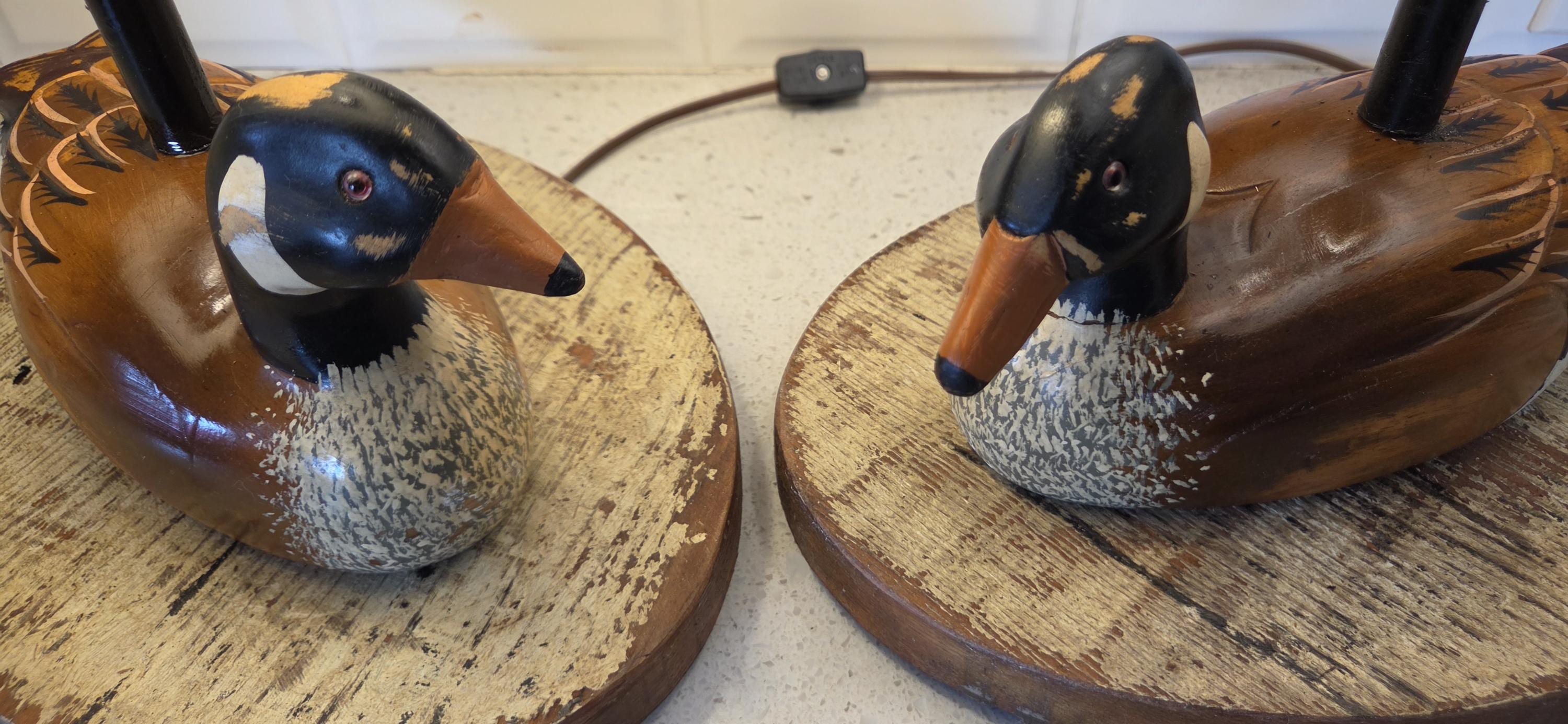 PAIR of Duck Decoy LAMPS. Rustic Decor. Hunting Decor. Cottage Style ...