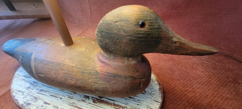 Large Antique Duck Decory Lamp on Barnwood Base. Upcycled Bydejadesigns ...