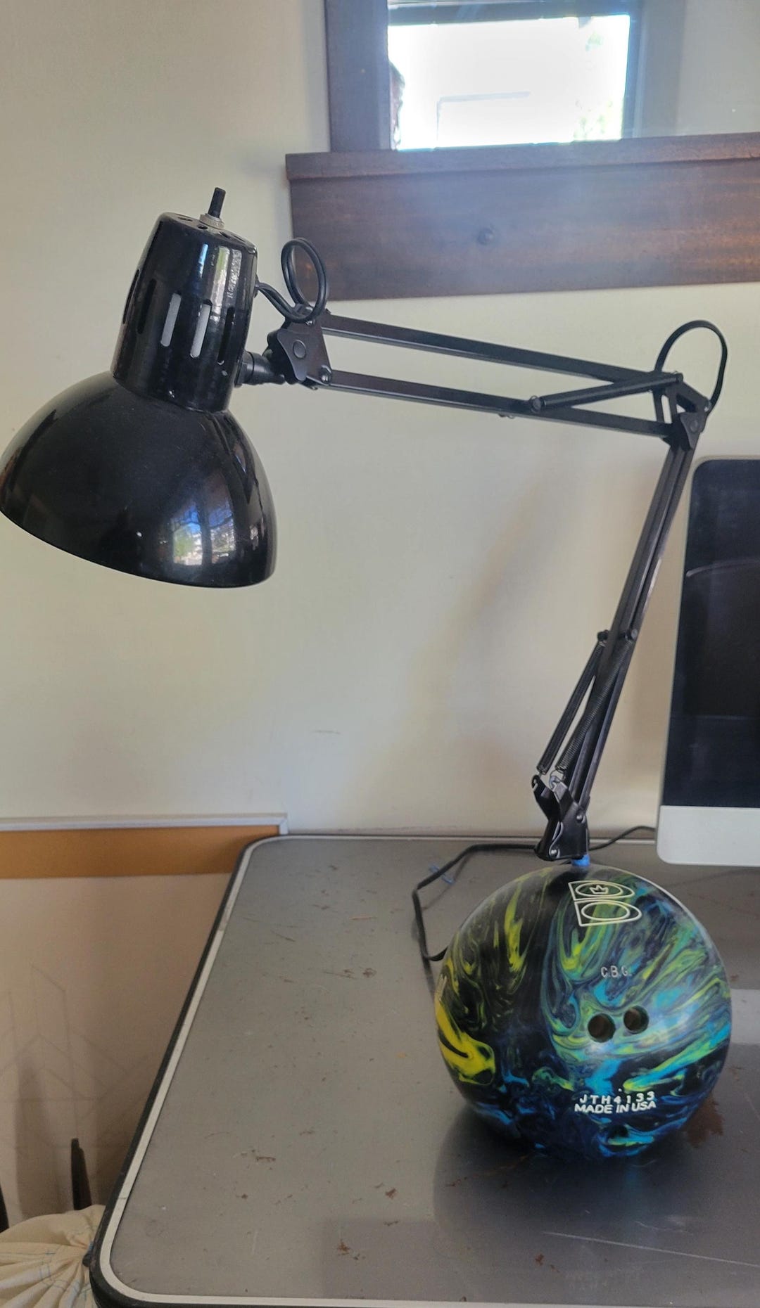 Upcycled Brunswick Bowling Ball Desk Lamp, Sports Decor - Etsy