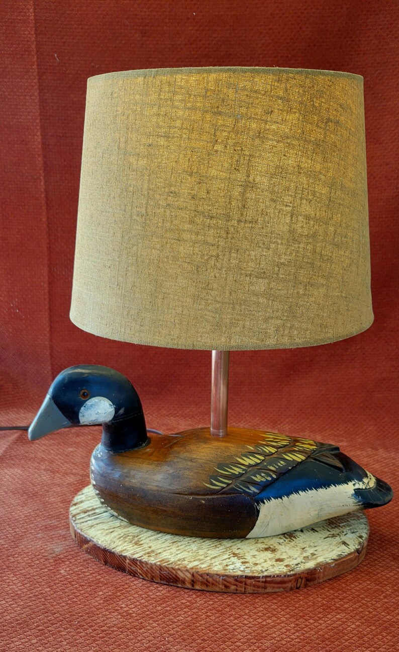 Rustic Vintage Duck Decoy LAMP. on Barnwood Base. Upcycled ...